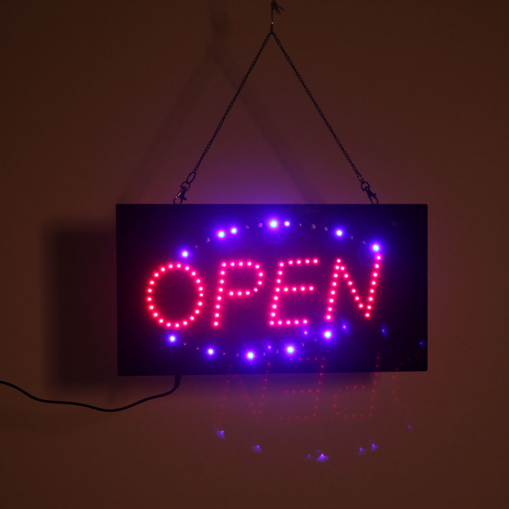 Hanging LED Open Sign Color Display Scrolling Animated Outdoor Neon ...